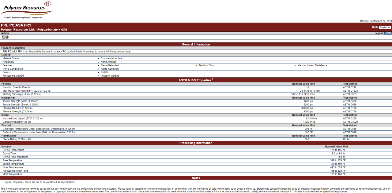 PC/ASA Resin | Polycarbonate and ASA Blend - by Polymer Resources